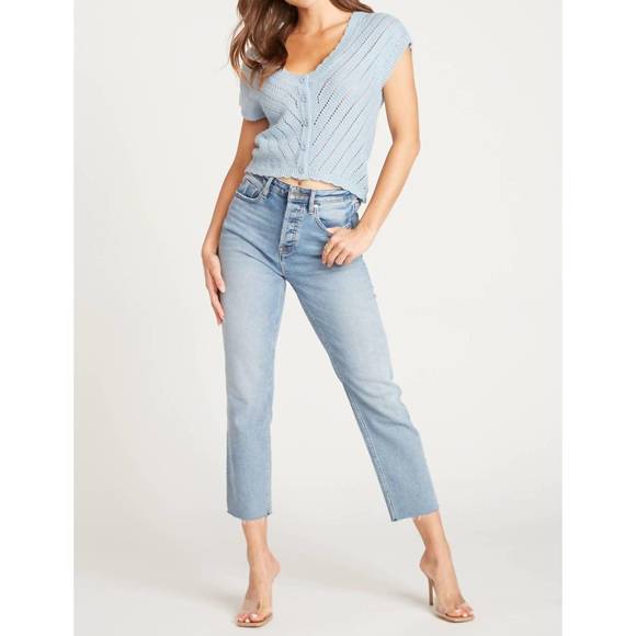 Vigoss | Jeans | New Vigoss Stevie Crop Straight Leg Jeans In Light Wash | Poshmark